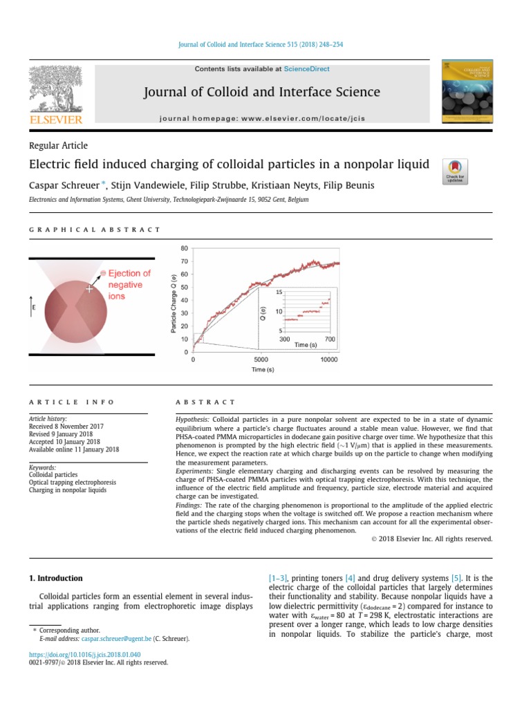 Electric Field Induced Charging of Colloidal P - 2018 - Journal of ...