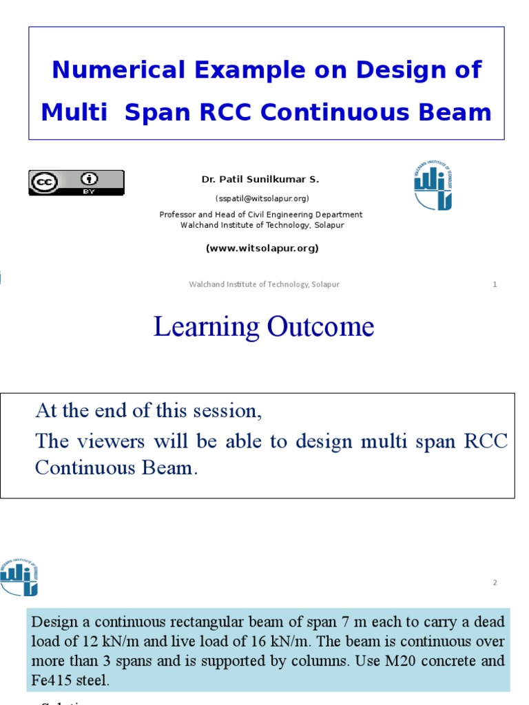 4 Numerical Example On Design of 3 or More Span Cont. Beam | PDF | Beam ...