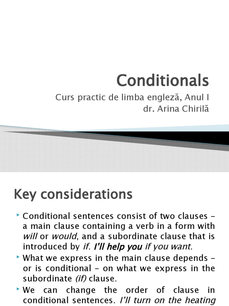 An In-Depth Guide to Conditionals: Types, Structures, and Usage | PDF ...