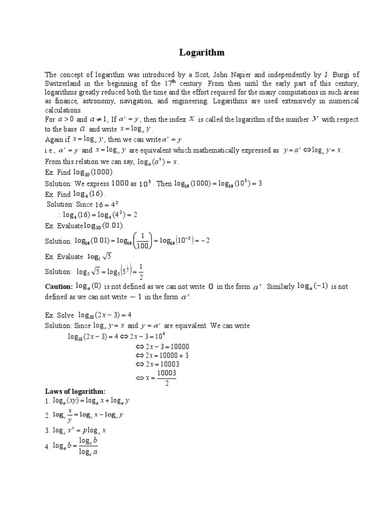 Logarithm For MBA | PDF | Logarithm | Numbers