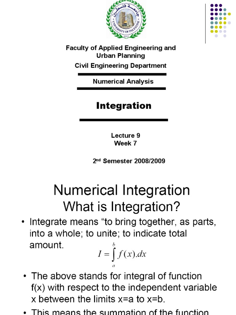 Lecture 9a - Integration | PDF