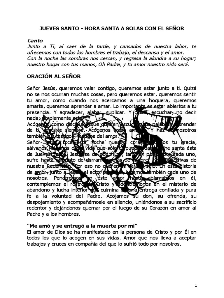 Jueves Santo: Hora Santa y Eucaristía | PDF | eucaristía | Cristo (título)