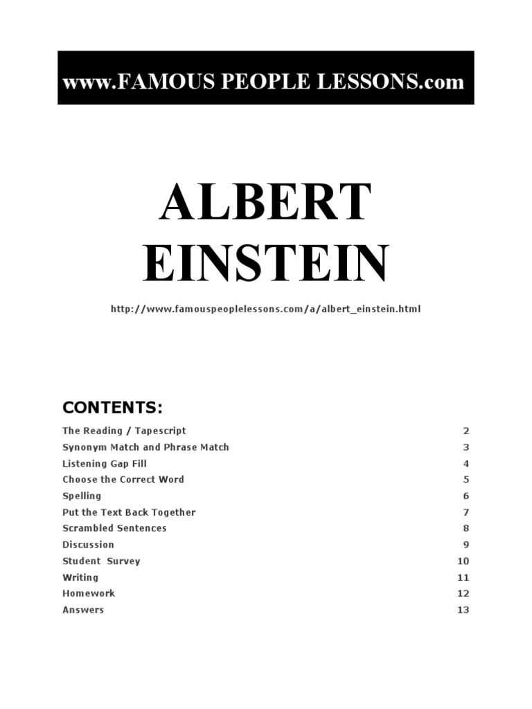 Albert Einstein: Contents | PDF | Albert Einstein | Theory Of Relativity
