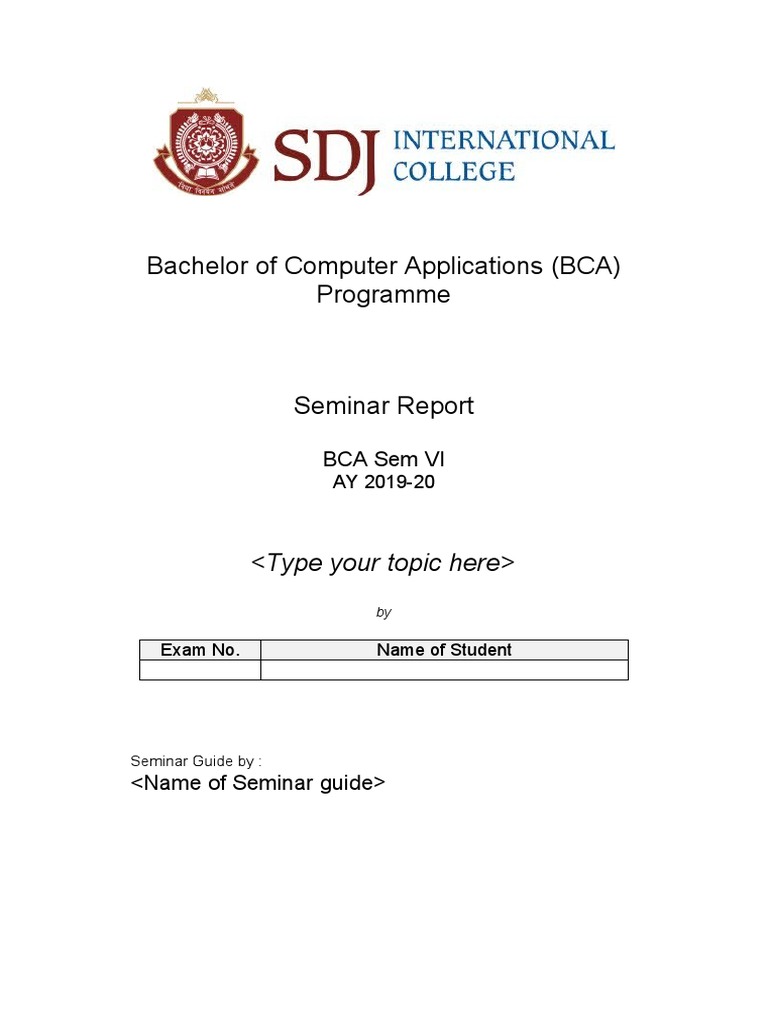 Seminar Report Template - New | PDF | Business