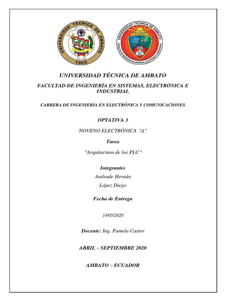 Tarea PLC S1200 | PDF | Controlador lógico programable | Unidad Central de procesamiento