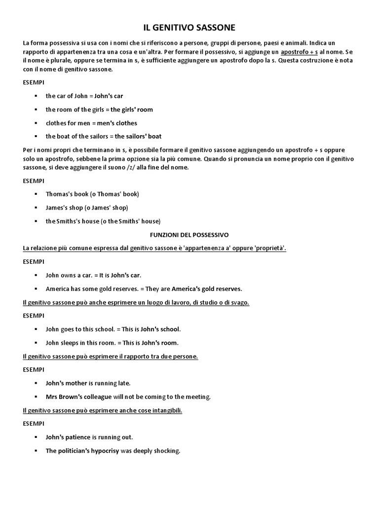 Il Genitivo Sassone PDF | PDF