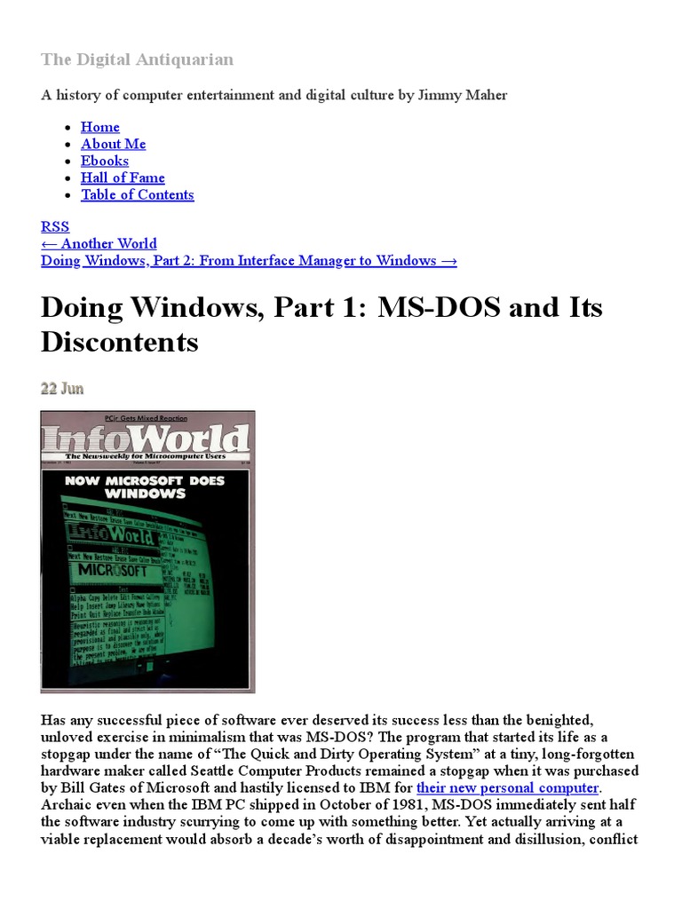 Digital Antiquarian - Doing Windows | PDF | Personal Computers ...