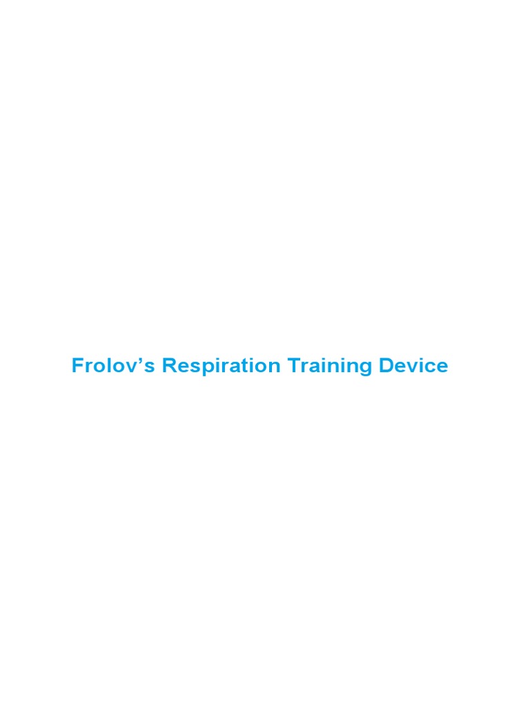 Frolov Manual en | PDF | Breathing | Exhalation