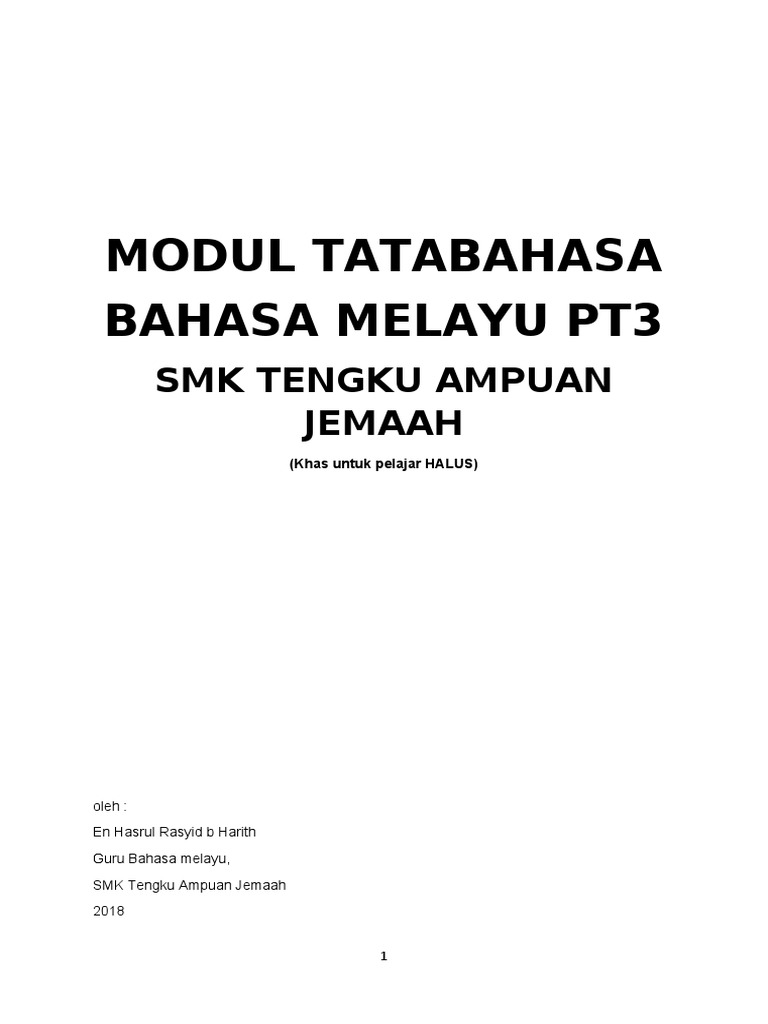 Modul Tatabahasa PT3 | PDF