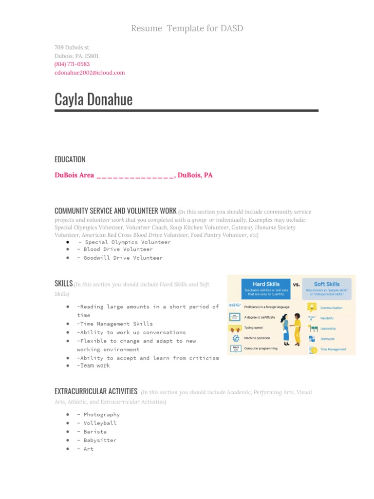 Cayla Donahue Resume | PDF | Volunteering | Behavior Modification