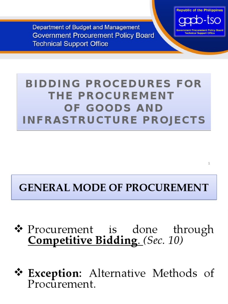 Procedure For Bids and Awards | PDF | Joint Venture | Procurement