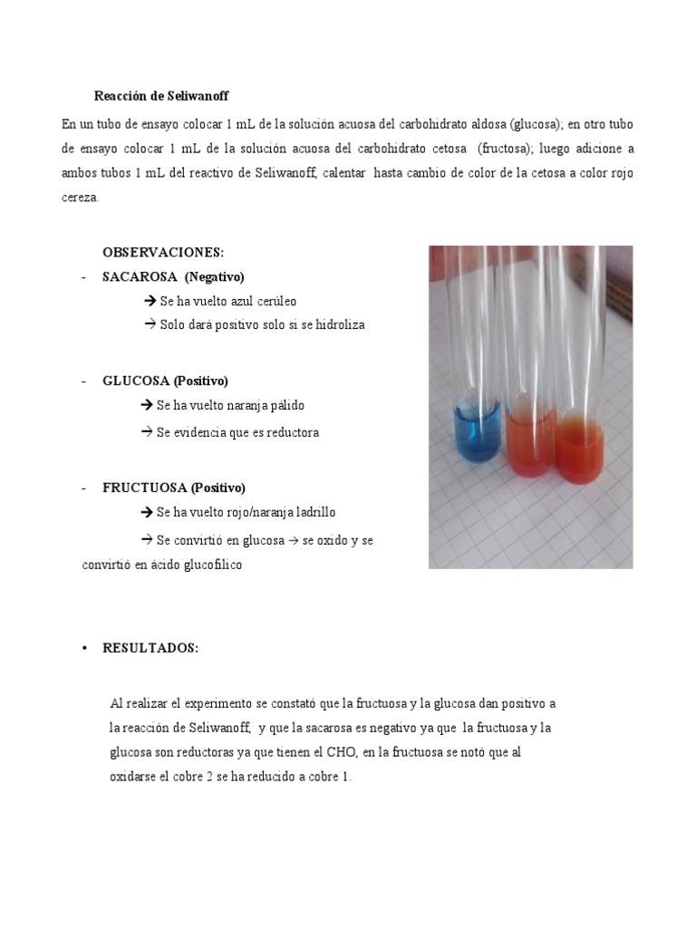 Reacción de Seliwanoff en Carbohidratos | PDF | Ciencia y matemáticas