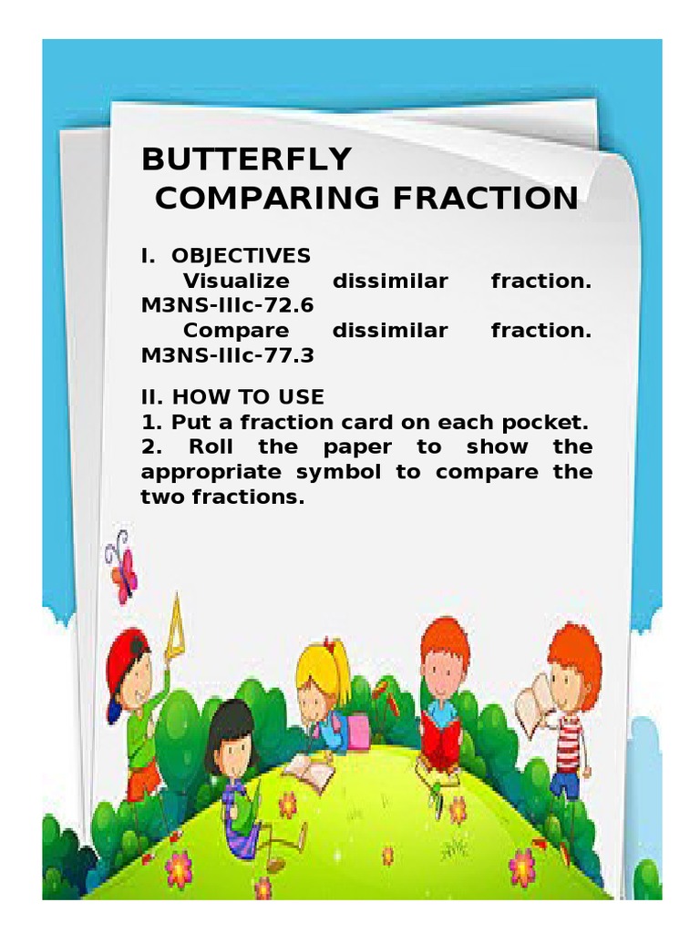 Butterfly Comparing Fraction | PDF