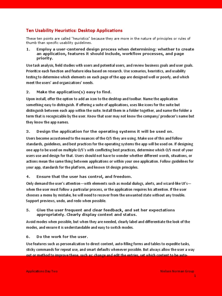 Apps Day Two Exercise - Heuristics | PDF | Usability | Websites