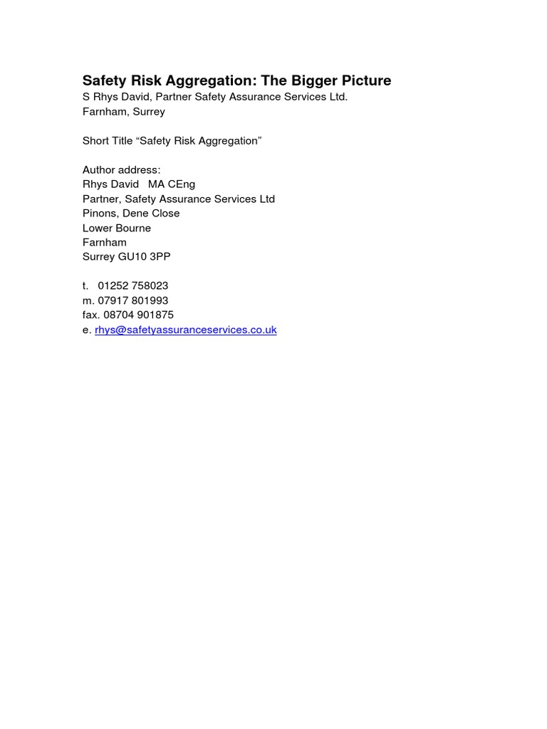 Risk Aggregation PDF | PDF | Risk | Risk Assessment