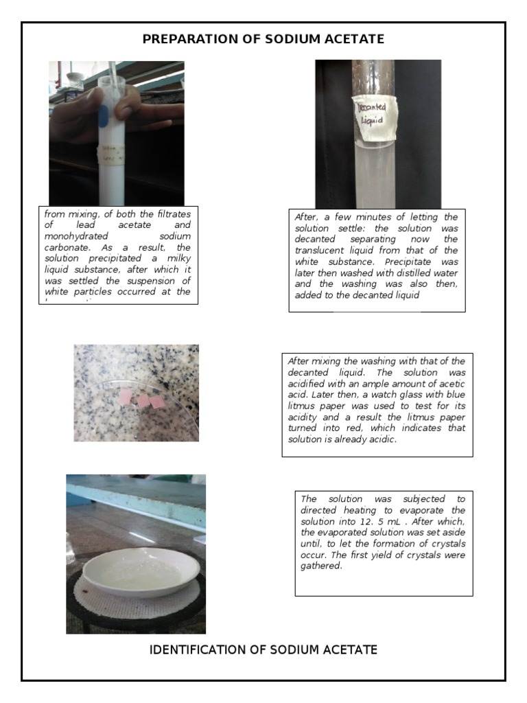 Identification of Sodium Acetate | PDF | Precipitation (Chemistry ...