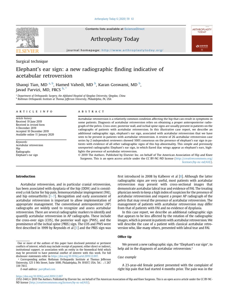 Elephant's Ear Sign PDF | PDF | Pelvis | Hip