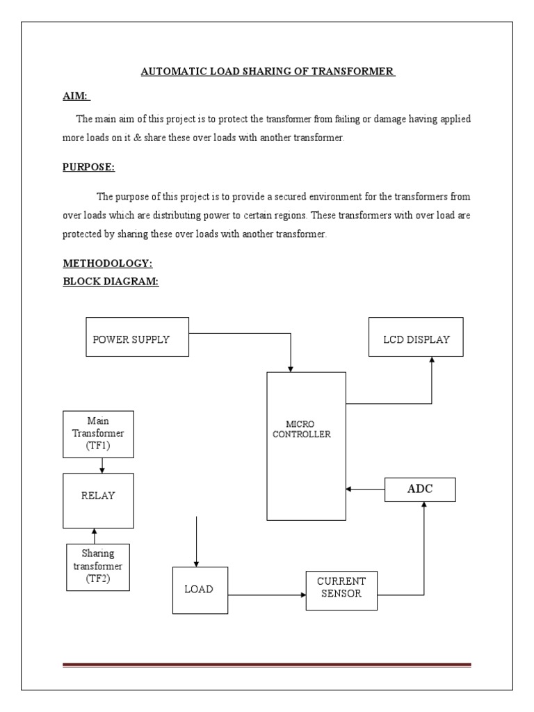 6.automatic Load Sharing of Transformer | PDF | Transformer | Power Supply