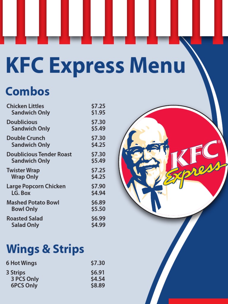 KFC Menu