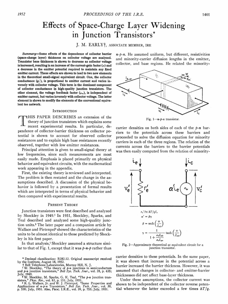 J. M. Early, "Effects of Space-Charge Layer Widening in Junction ...