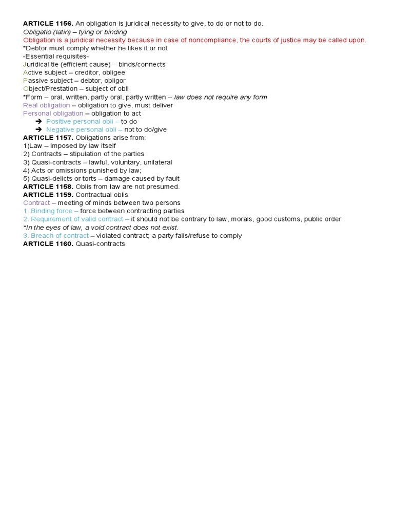 J A P O: Real Obligation Personal Obligation | PDF | Social Science