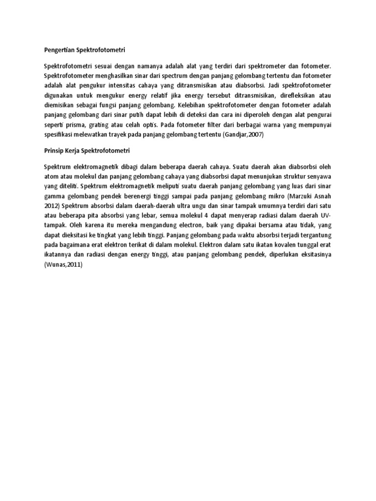 Pengertian Dan Prinsip Spektro | PDF