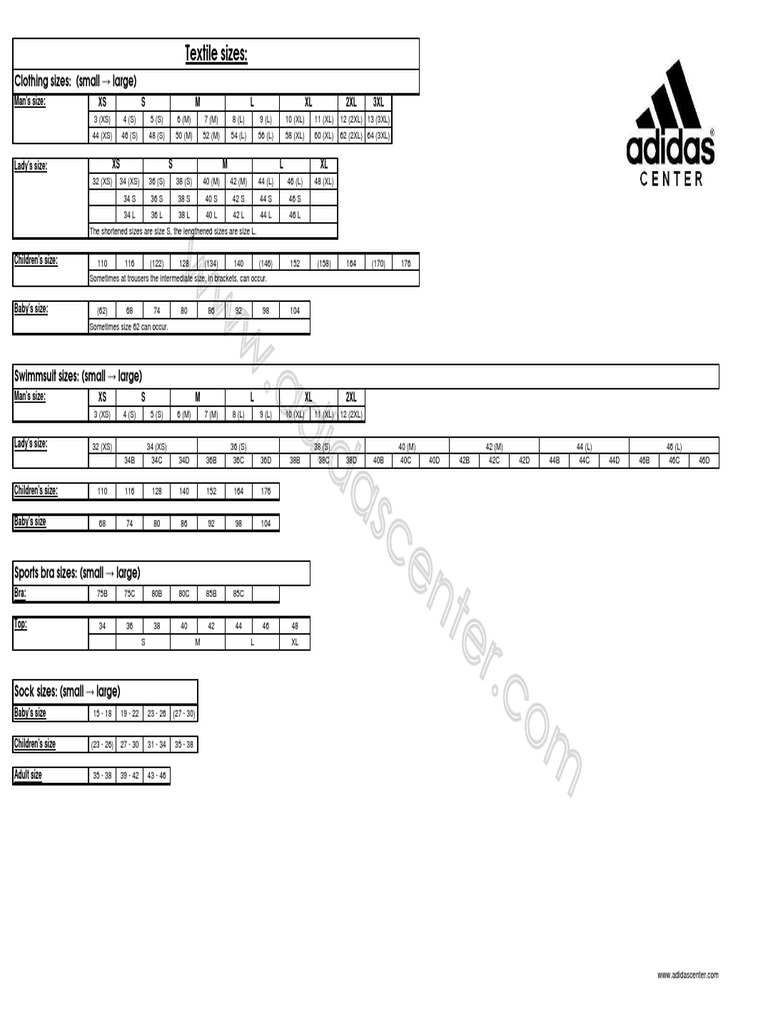 Textile Sizes:: Clothing Sizes: (Small Large) | PDF | Fashion ...