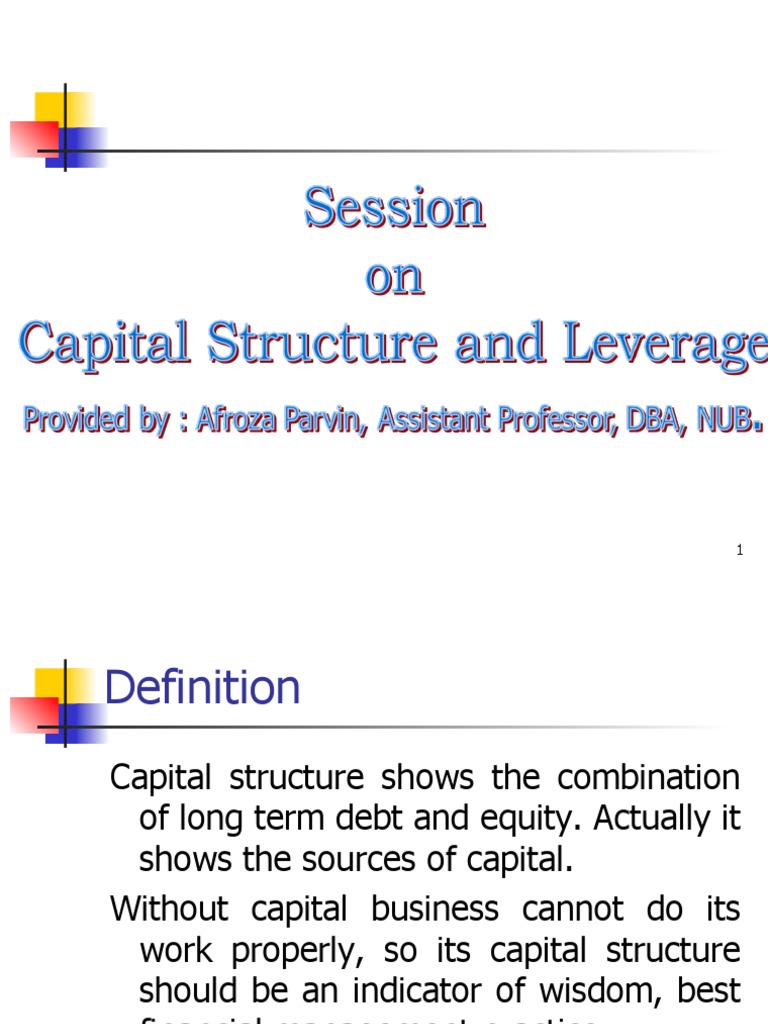 Chapter 3 Capital Structure and Leverage | PDF | Leverage (Finance) | Capital Structure