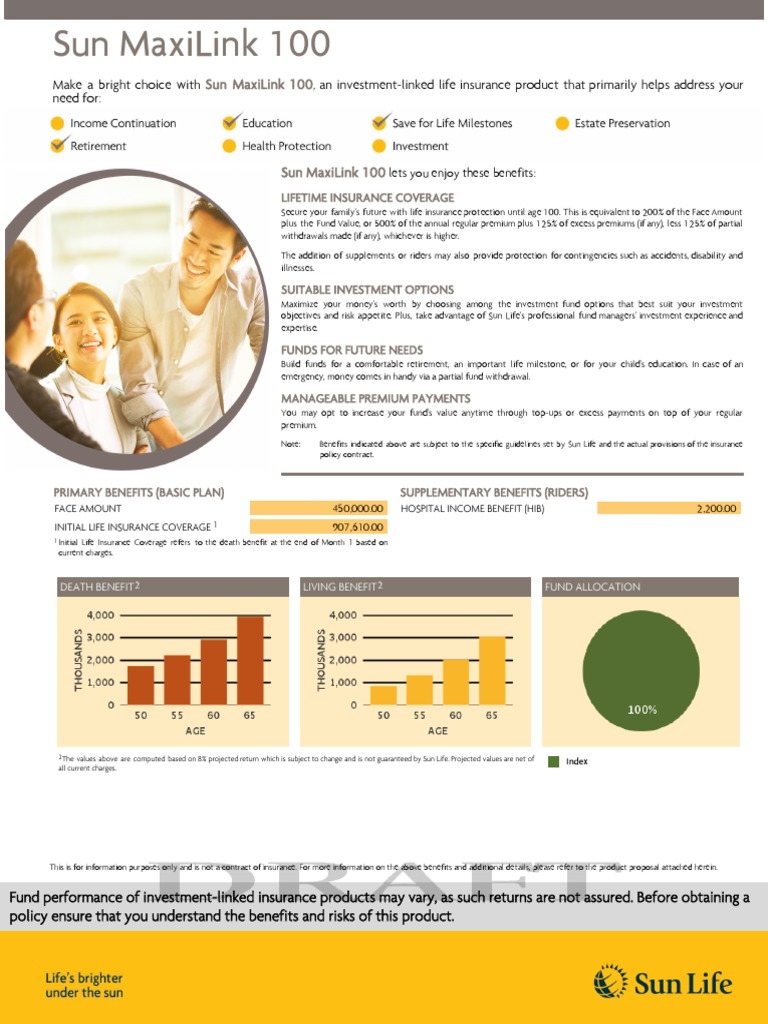 Sun MaxiLink 100 lets you enjoy lifetime insurance and suitable ...