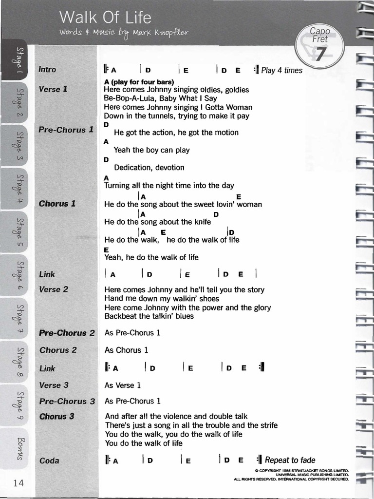 Walk of Life PDF | PDF | Song Structure | Musical Compositions