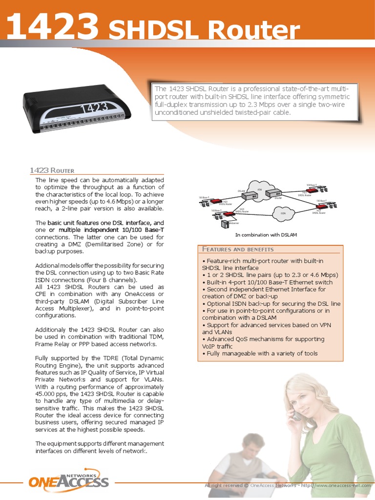 SHDSL Router: Outer | PDF | Computer Network | Digital Subscriber Line
