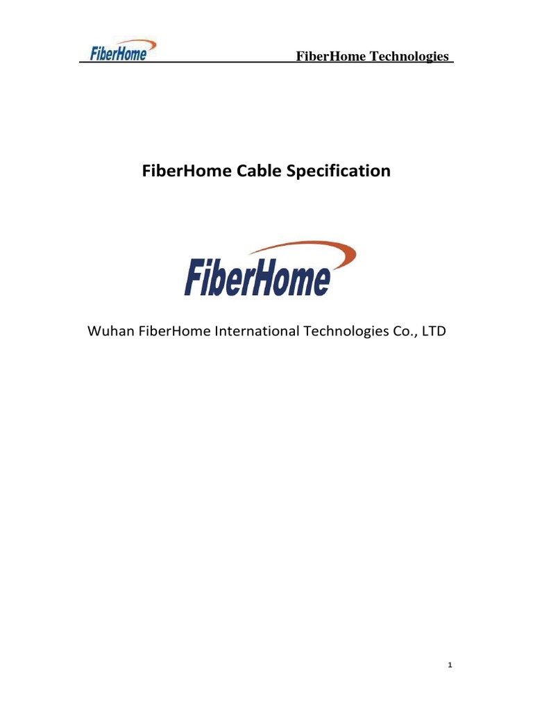 Fiberhome Cable Specification: Wuhan Fiberhome International ...