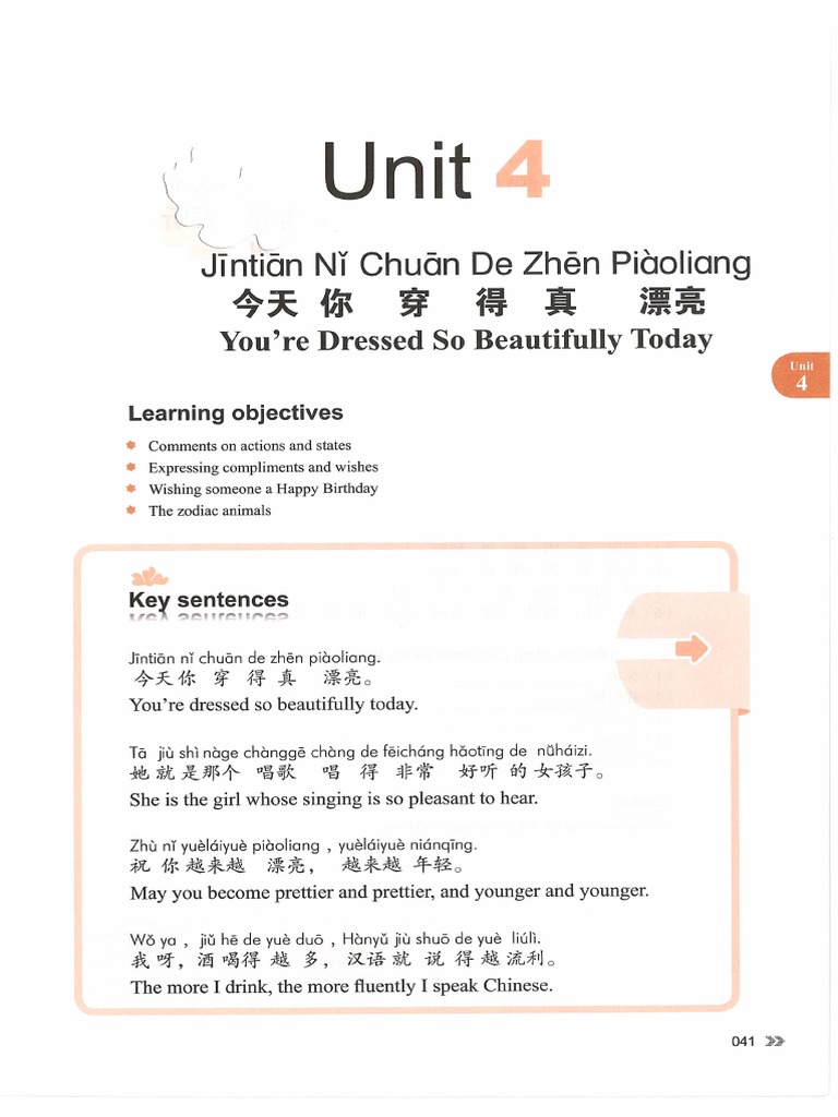 Chinese Unit 4 | PDF