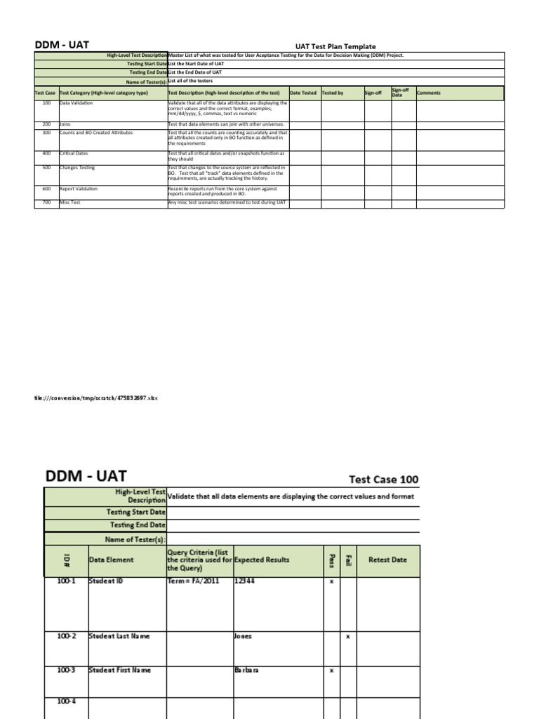 DDM - Uat: UAT Test Plan Template | PDF | Data | Information Technology