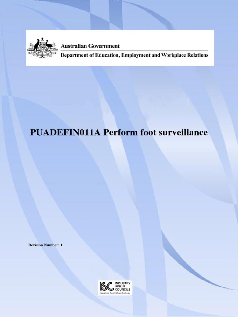 PUADEFIN011A Perform Foot Surveillance: Revision Number: 1 | PDF ...