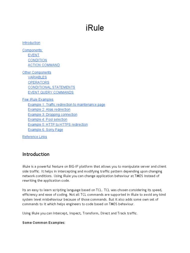 Irule: Some Common Examples | PDF | Hypertext Transfer Protocol ...