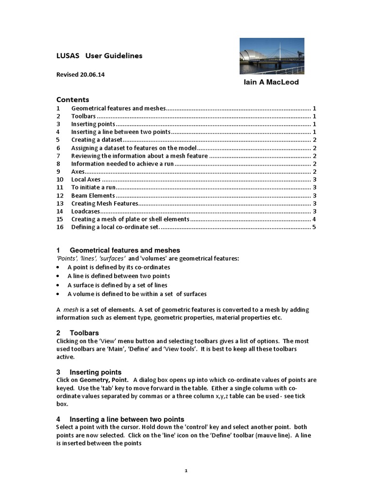 LUSAS Help | PDF | Cartesian Coordinate System | Coordinate System