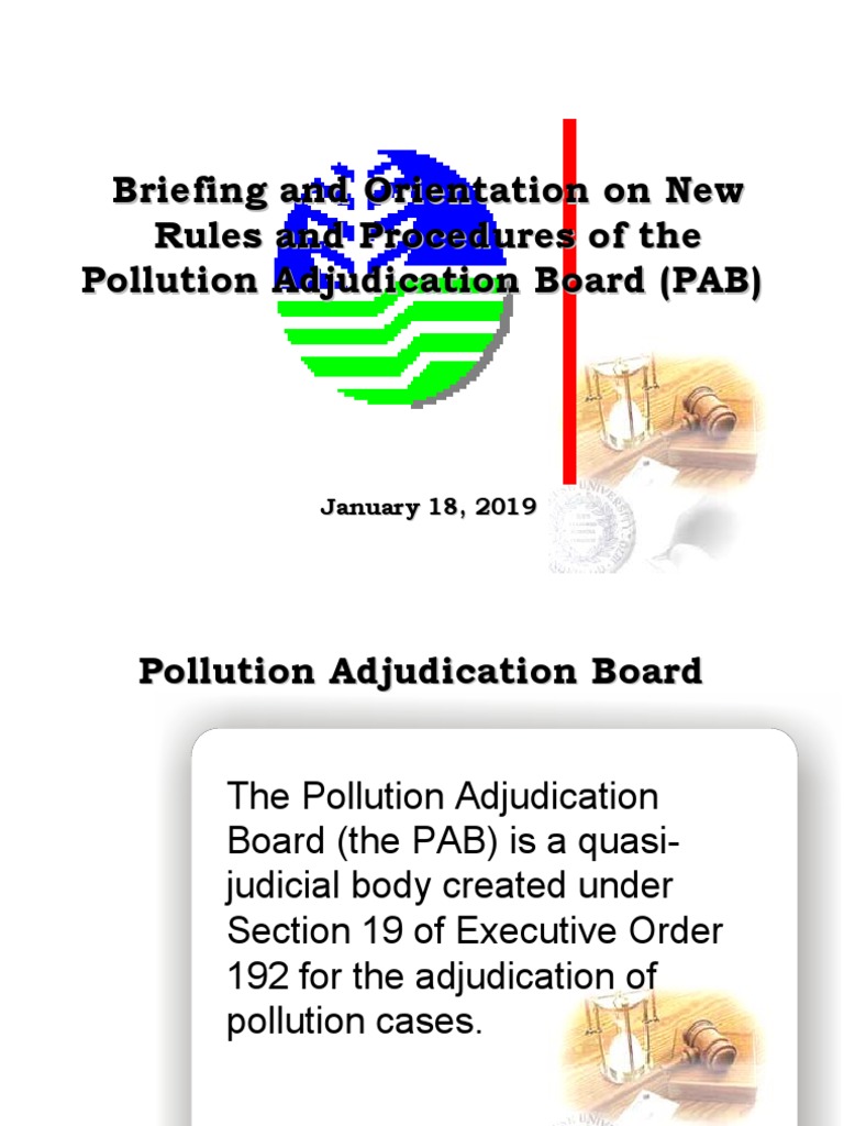Briefing and Orientation On New Rules and Procedures of The Pollution ...