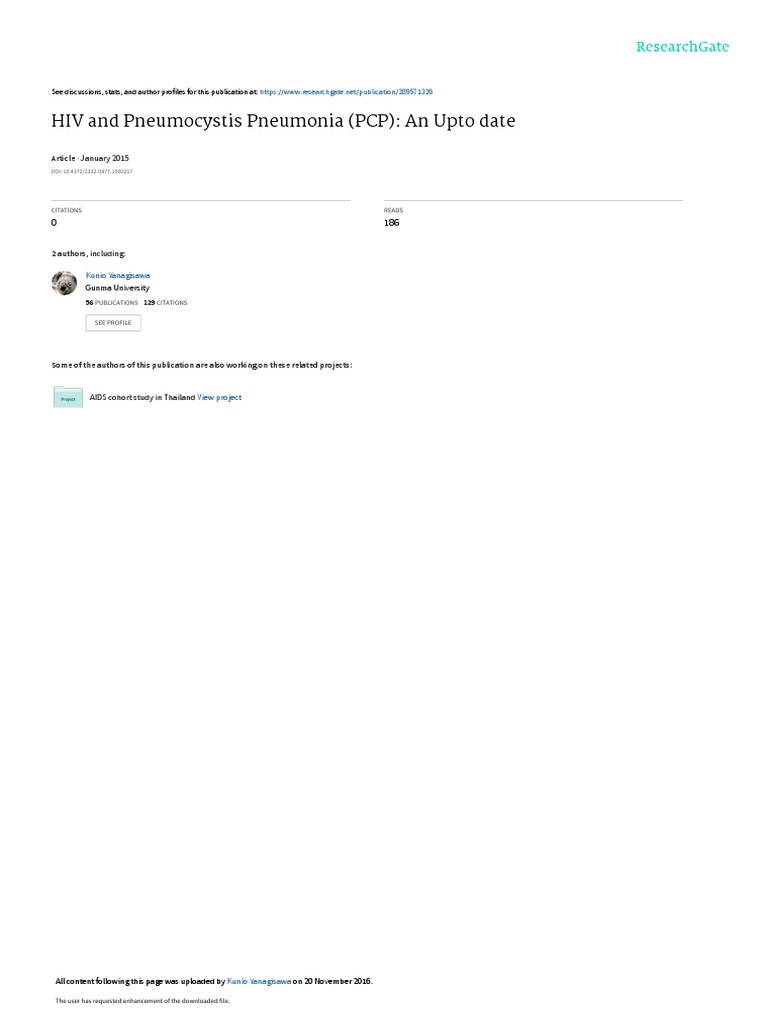 HIV and Pneumocystis Pneumonia (PCP) : An Upto Date: January 2015 | PDF ...