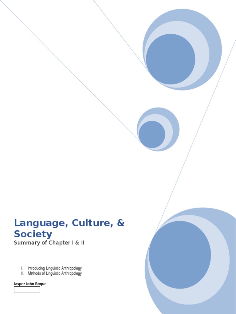 Language, Culture, and Society: An Introduction to Methods of ...