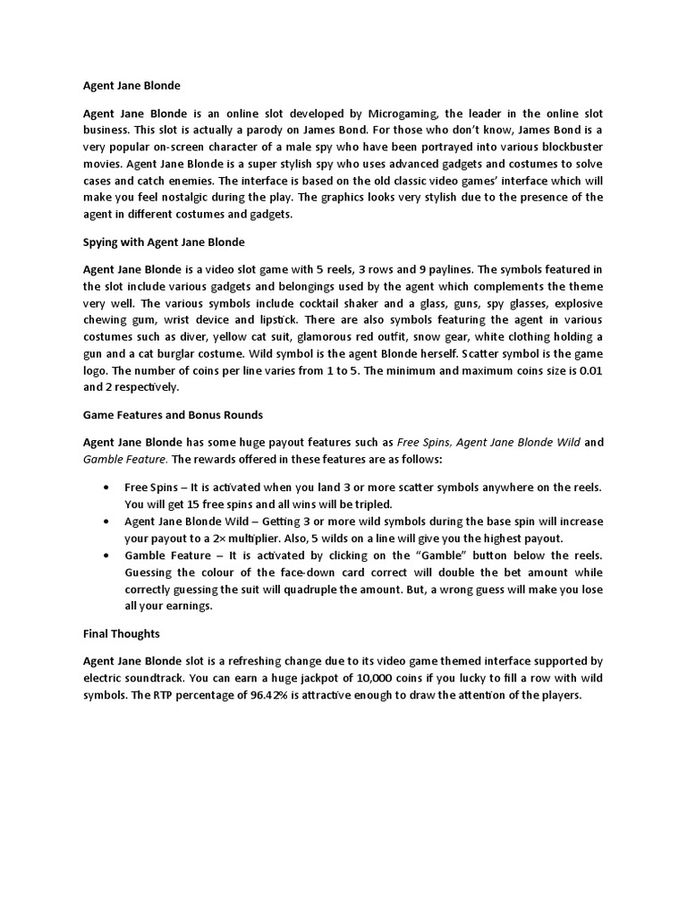 Gamble Feature. The Rewards Offered in These Features Are As Follows ...