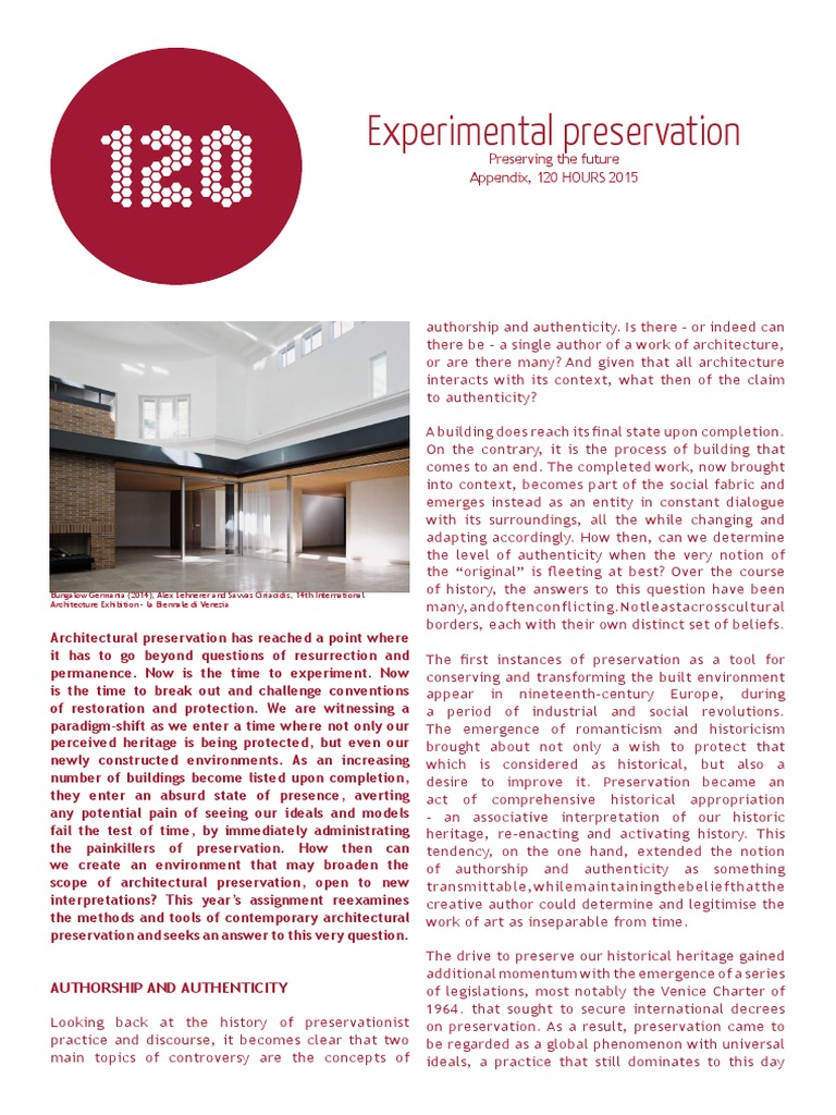 04 Experimental Preservation | PDF | Modernization Theory | Emergence