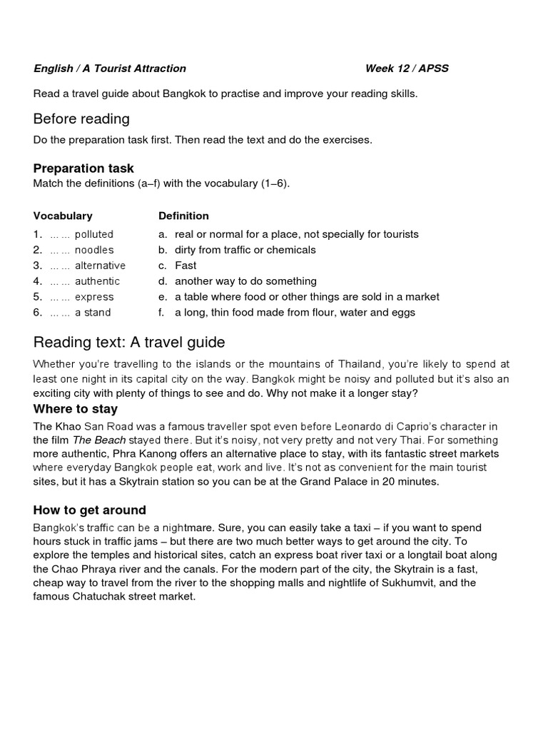 Task2 Reading PDF | PDF | Bangkok | Foods