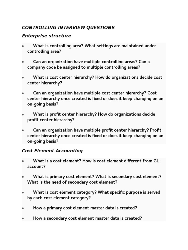 Controlling Interview Questions-1 | PDF | Information Technology ...