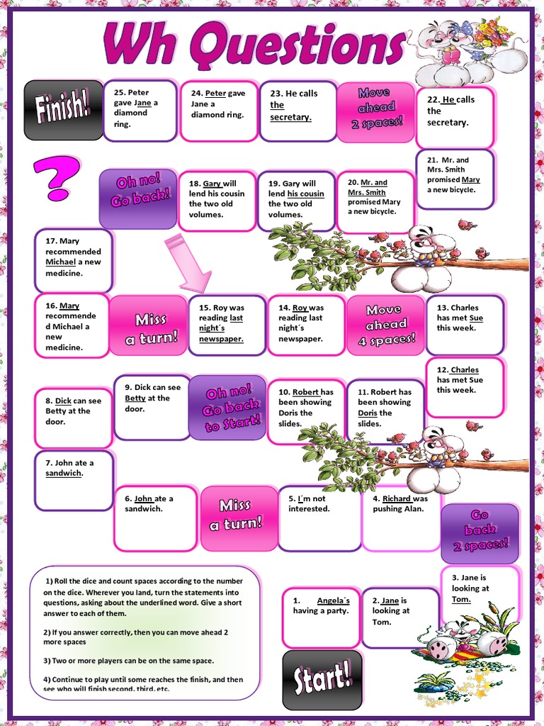 WH Questions Board Game | PDF