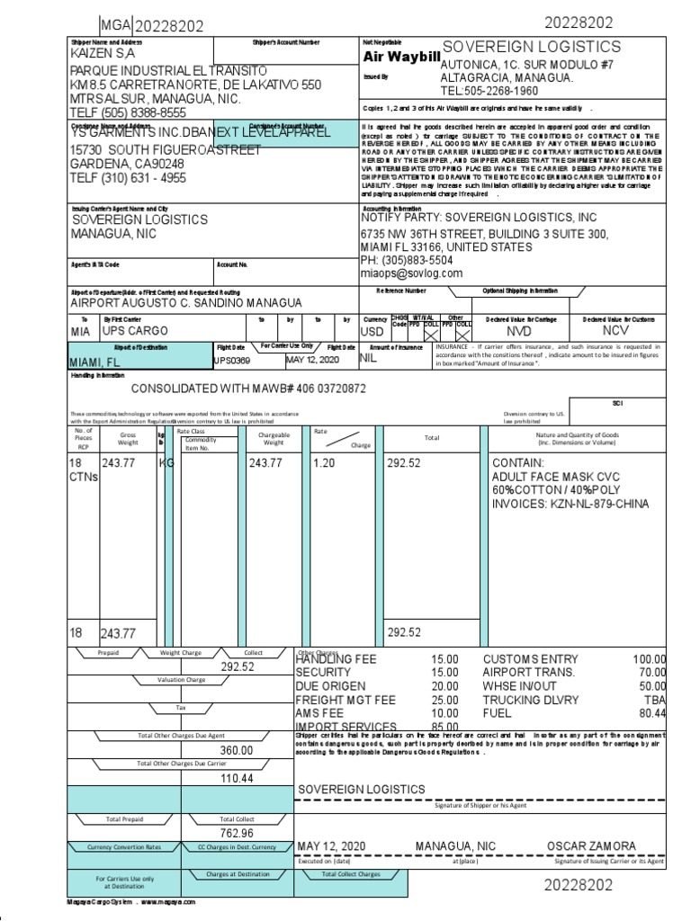 Hawb 20228202 | PDF | Cargo | Services (Economics)