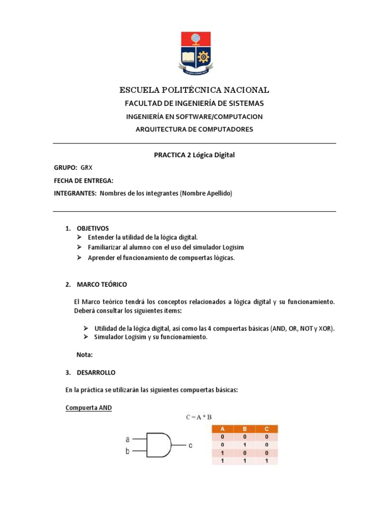 Práctica de Lógica Digital con Logisim | PDF | Puerta lógica | Informática