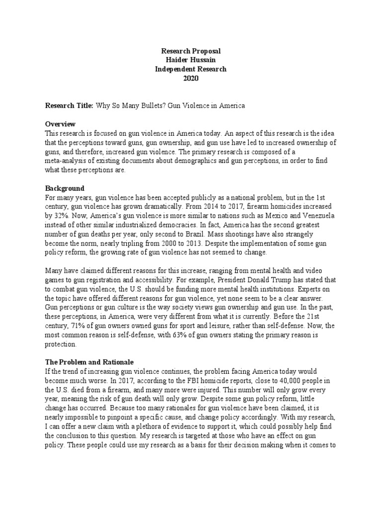 Hypothesis Proposal | PDF | Gun Violence In The United States | Gun ...