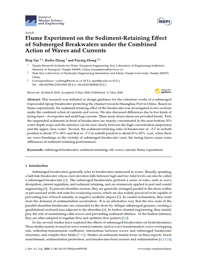 Flume Experiment On The Sediment-Retaining Effect PDF | PDF ...