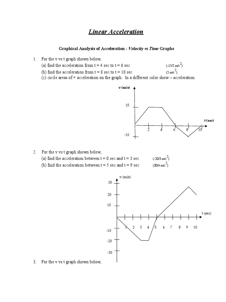 Physics Linear Acceleration | PDF | Acceleration | Velocity